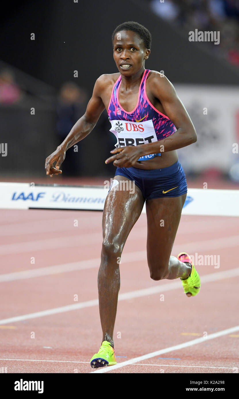 Ruth Jebet (BRN) wins the women's steeplechase in 8:55.29 during the ...