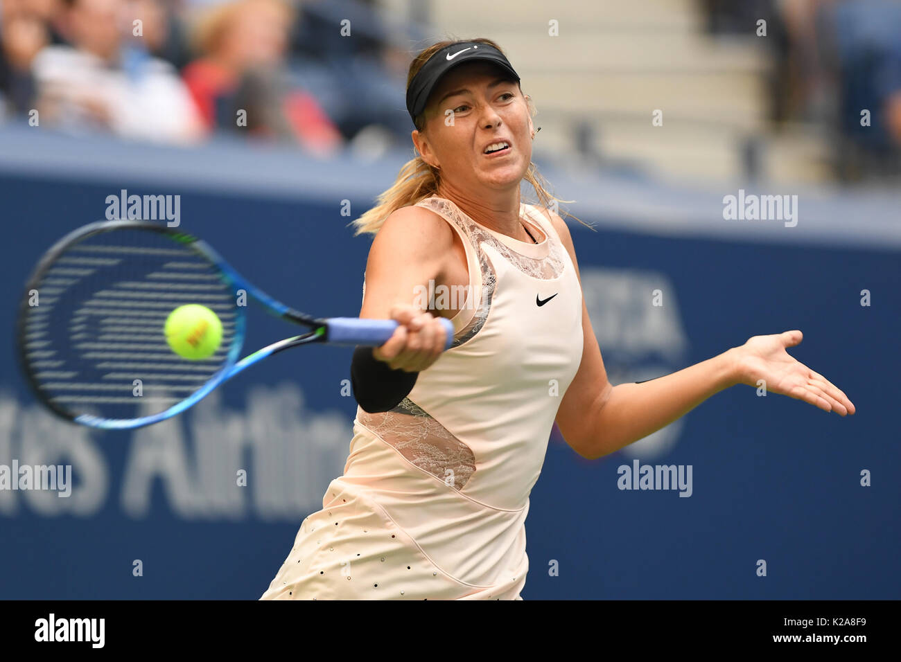 FLUSHING NY- AUGUST 30: Maria Sharapova Vs Timea Babos on Arthur Ashe Stadium during the 2017 US ...