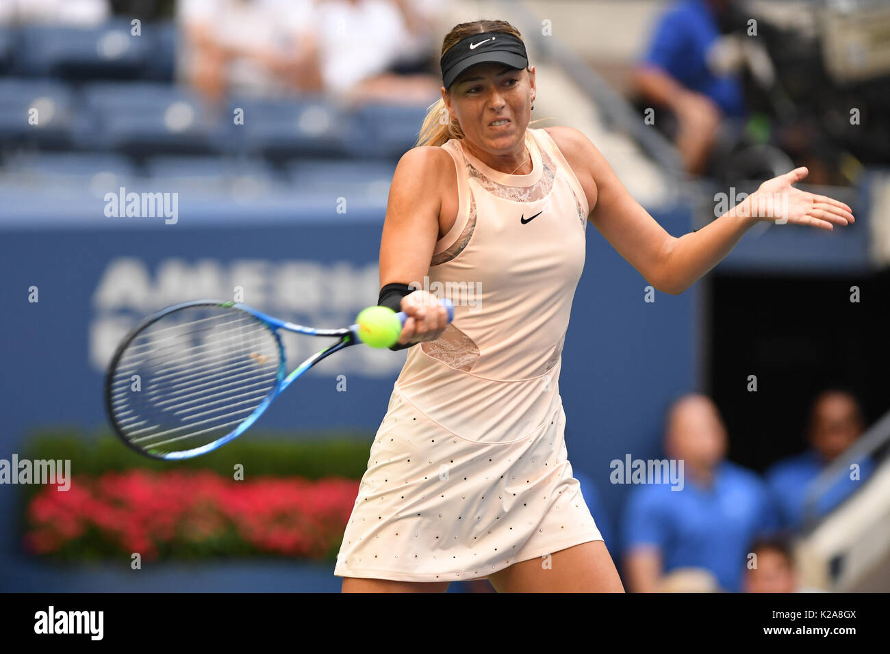 FLUSHING NY- AUGUST 30: Maria Sharapova Vs Timea Babos on Arthur Ashe Stadium during the 2017 US ...