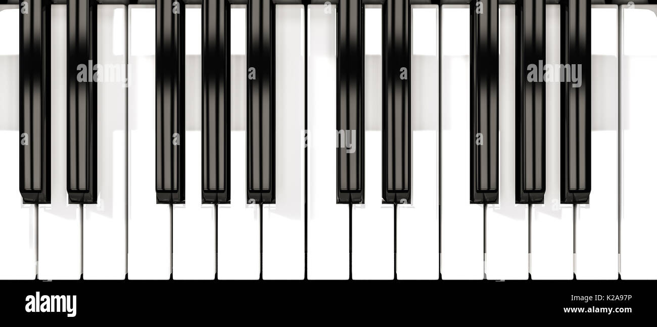 3d illustration of a midi keyboard from top view Stock Photo - Alamy