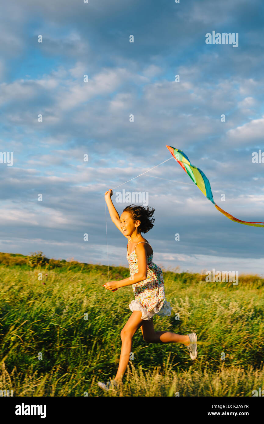 Child Running Summer Kite High Resolution Stock Photography and Images ...