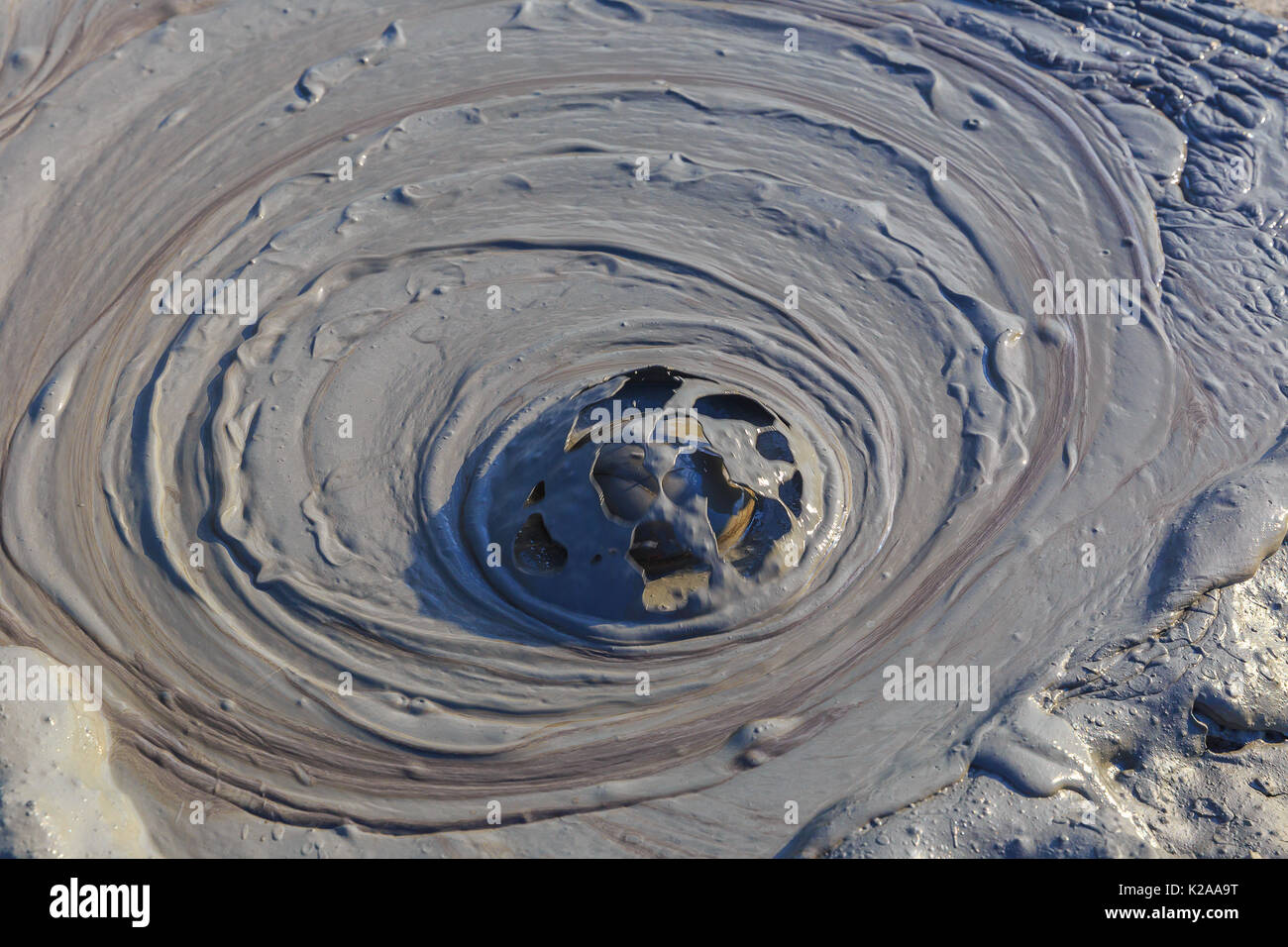 Bubbles boiling mud in the volcanoes of Gobustan.Azerbaijan Stock Photo ...