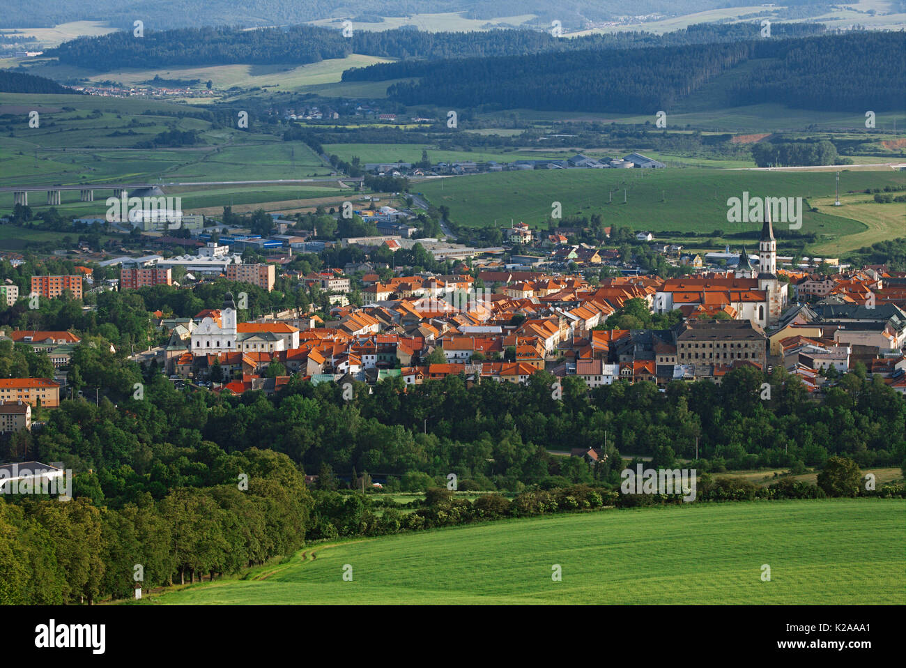Levoca historic town, Slovakia, Europe. view from the hills Stock Photo ...