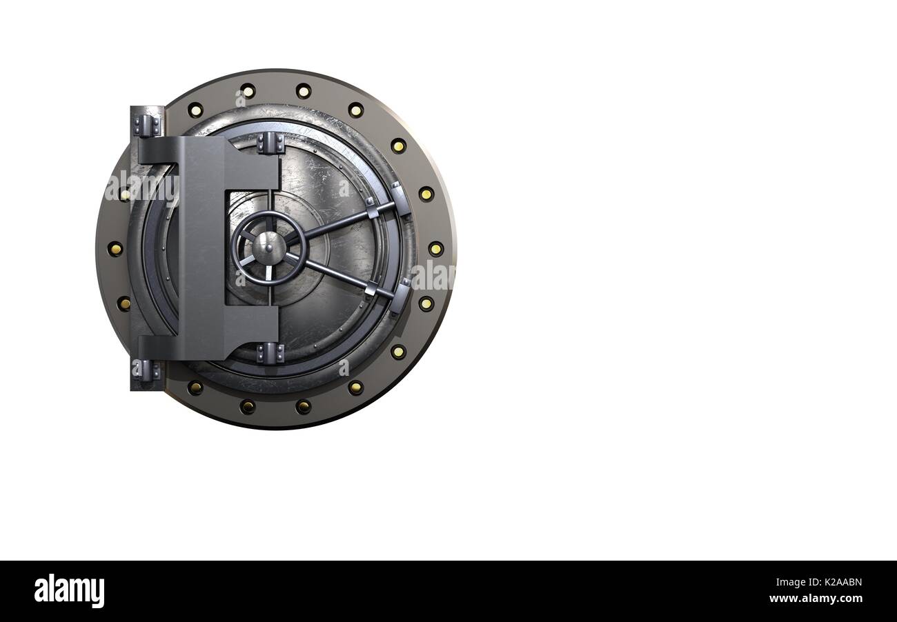 3d illustration of vault door over white background Stock Photo - Alamy