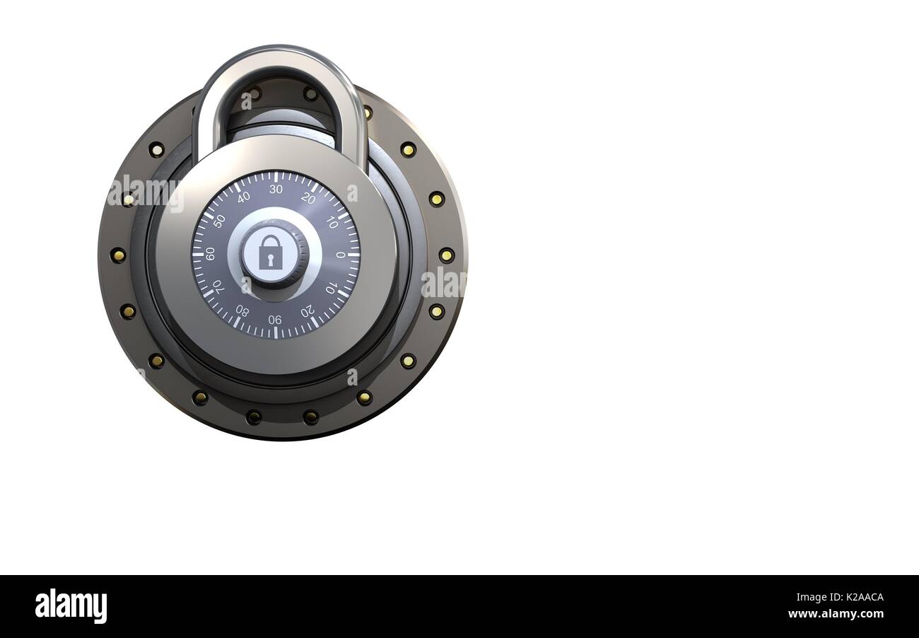 3d illustration of lock over white background Stock Photo - Alamy