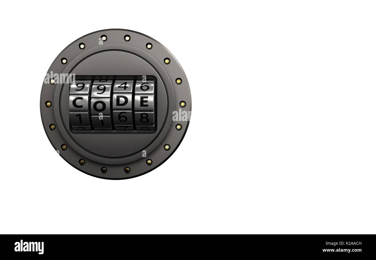3d illustration of code dial over white background Stock Photo - Alamy