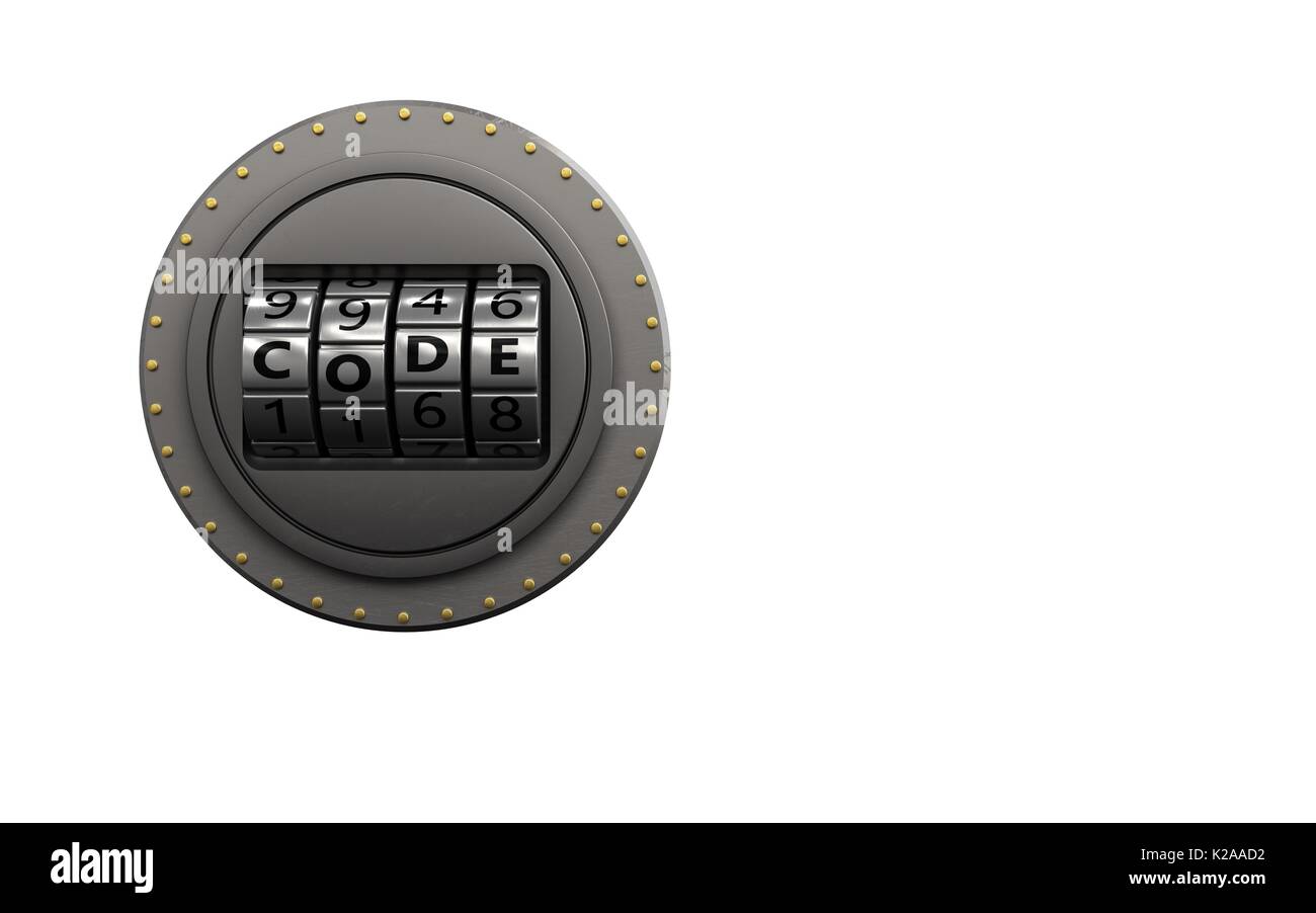 3d illustration of code dial over white background Stock Photo - Alamy