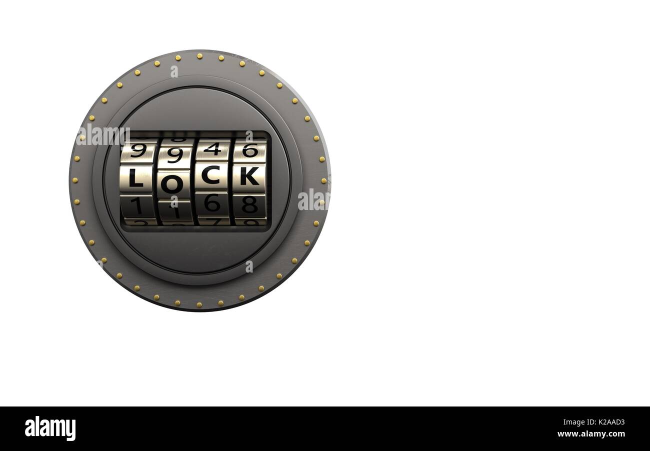3d illustration of code lock door over white background Stock Photo - Alamy