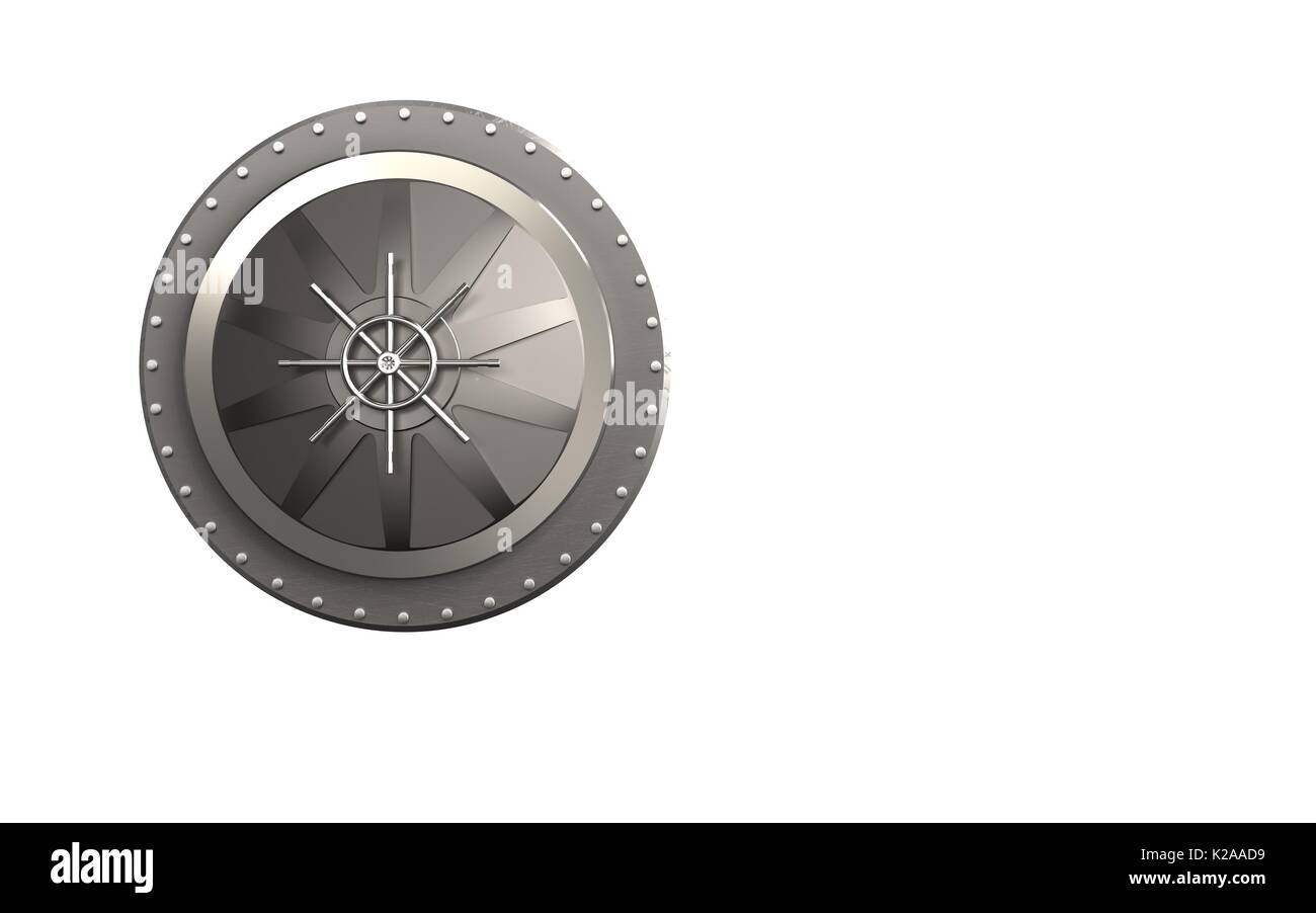 3d illustration of vault door over white background Stock Photo - Alamy