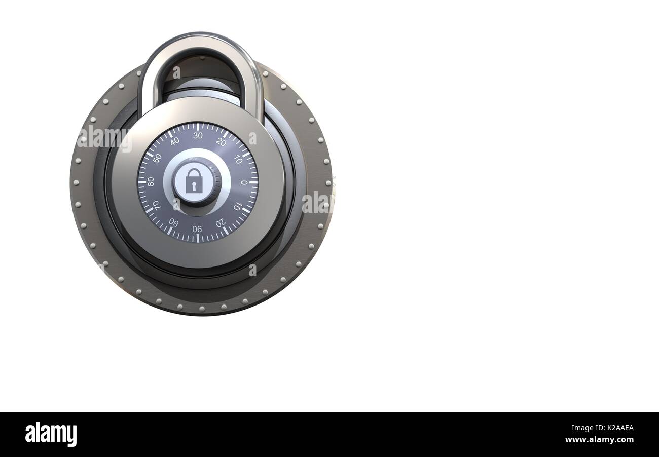 3d illustration of lock over white background Stock Photo - Alamy