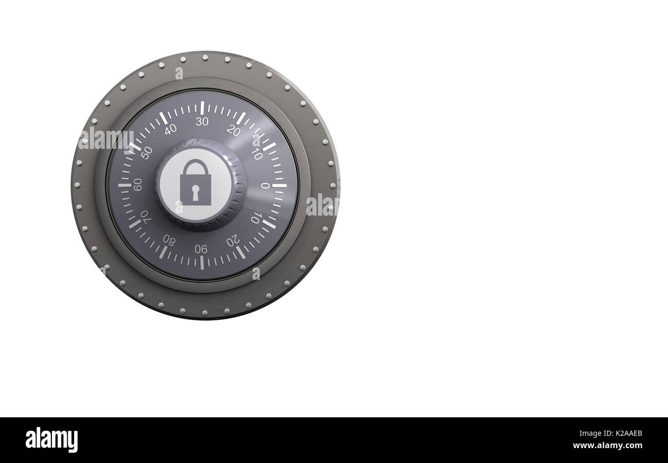 3d illustration of combination lock over white background Stock Photo ...