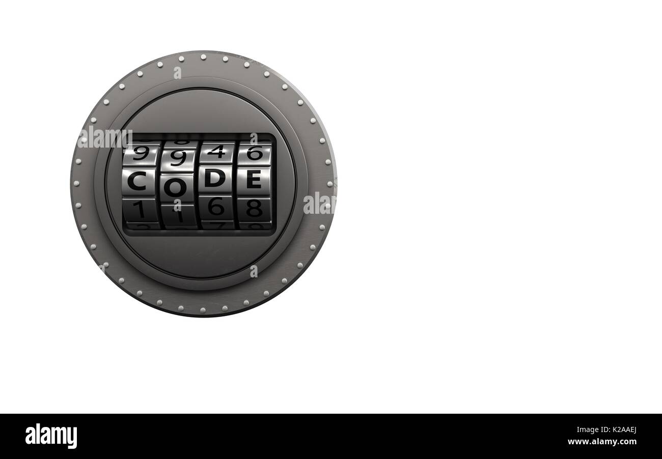 3d illustration of code dial over white background Stock Photo - Alamy