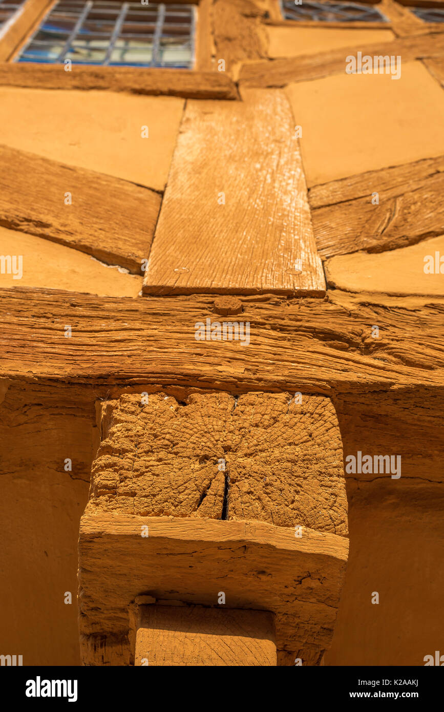 Medieval building, exterior detail of oak beams on the front of Little ...