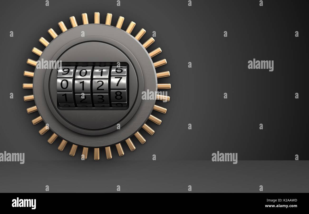 3d illustration of code dial over black background Stock Photo - Alamy