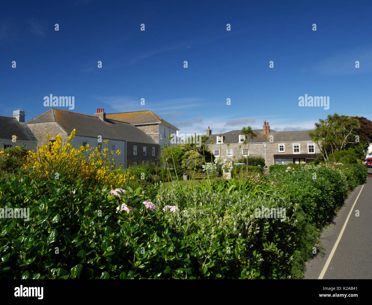Cottages surround the Parade, Hugh Town, St Mary's, Isles of Scilly ...