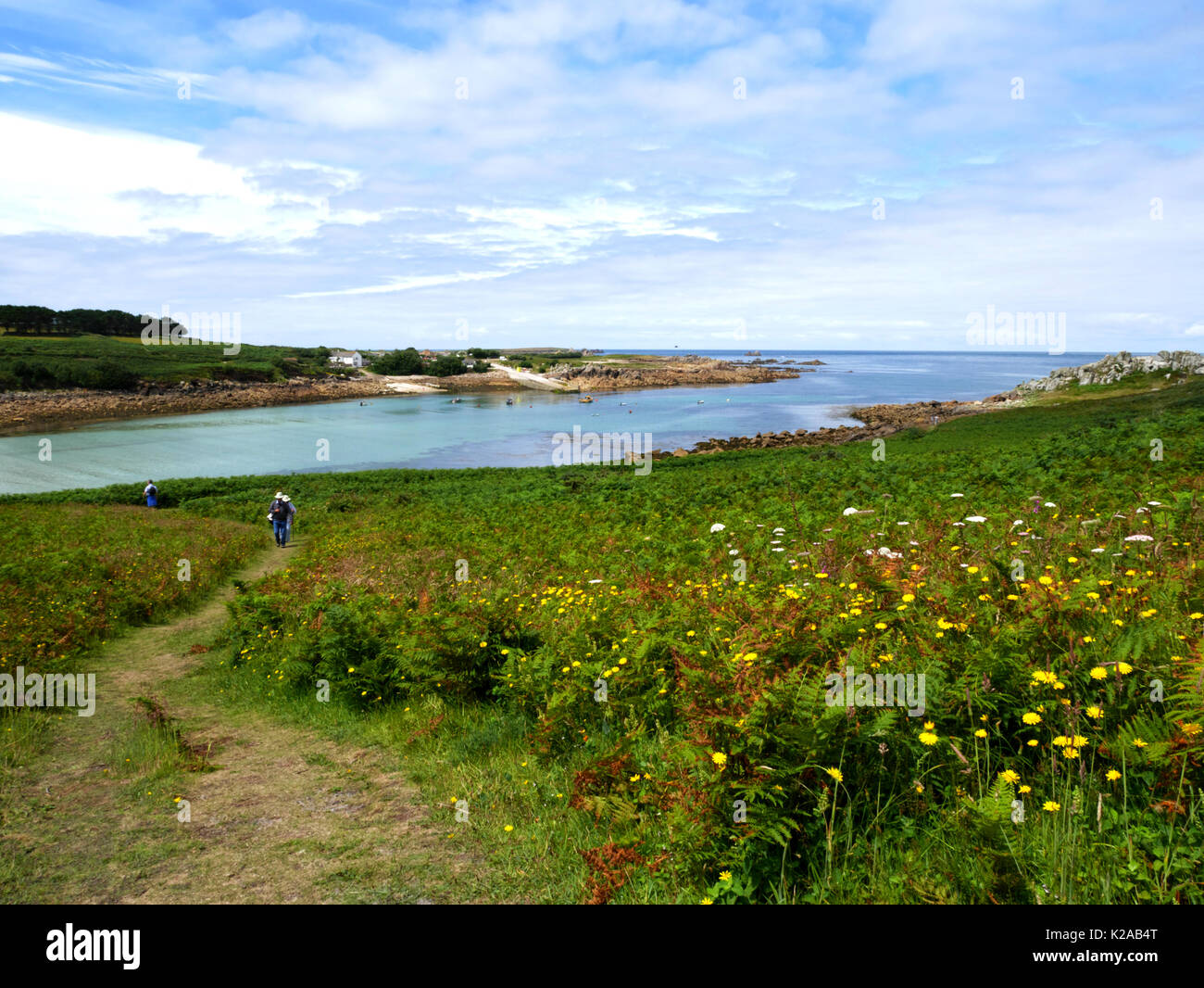 Porth Conger and the island of St Agnes, seen from Gugh, Isles of ...