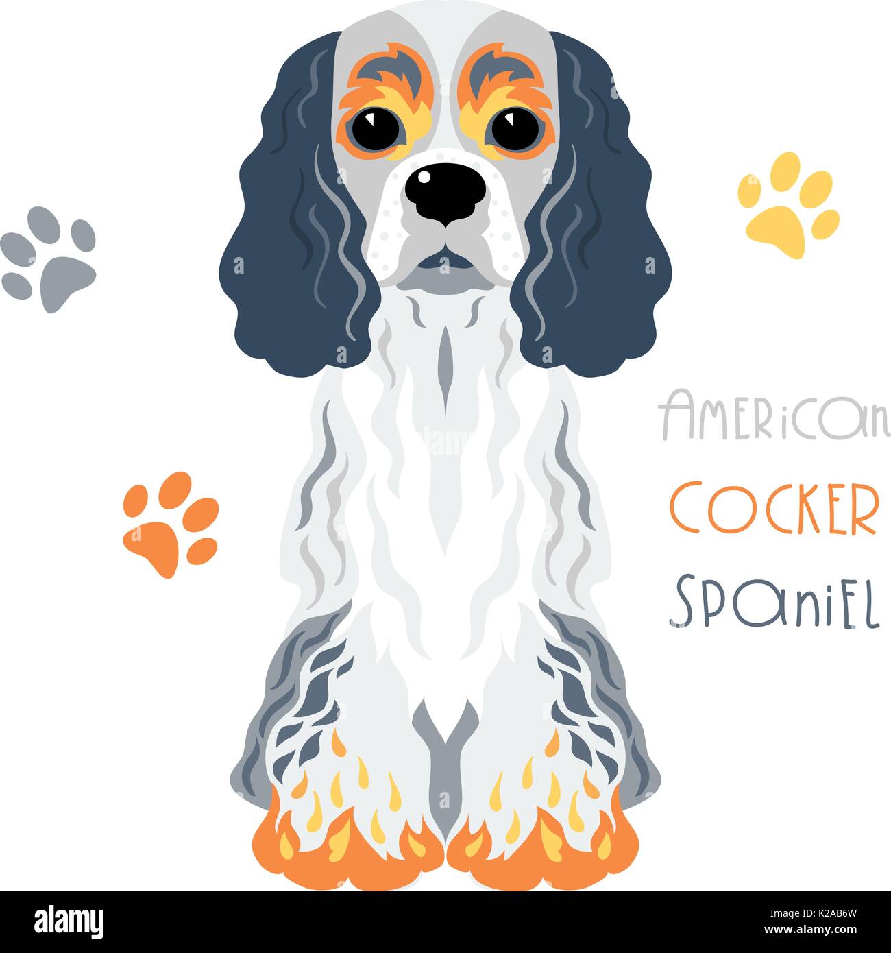 Vector funny American Cocker Spaniel dog sitting Stock Vector Image ...