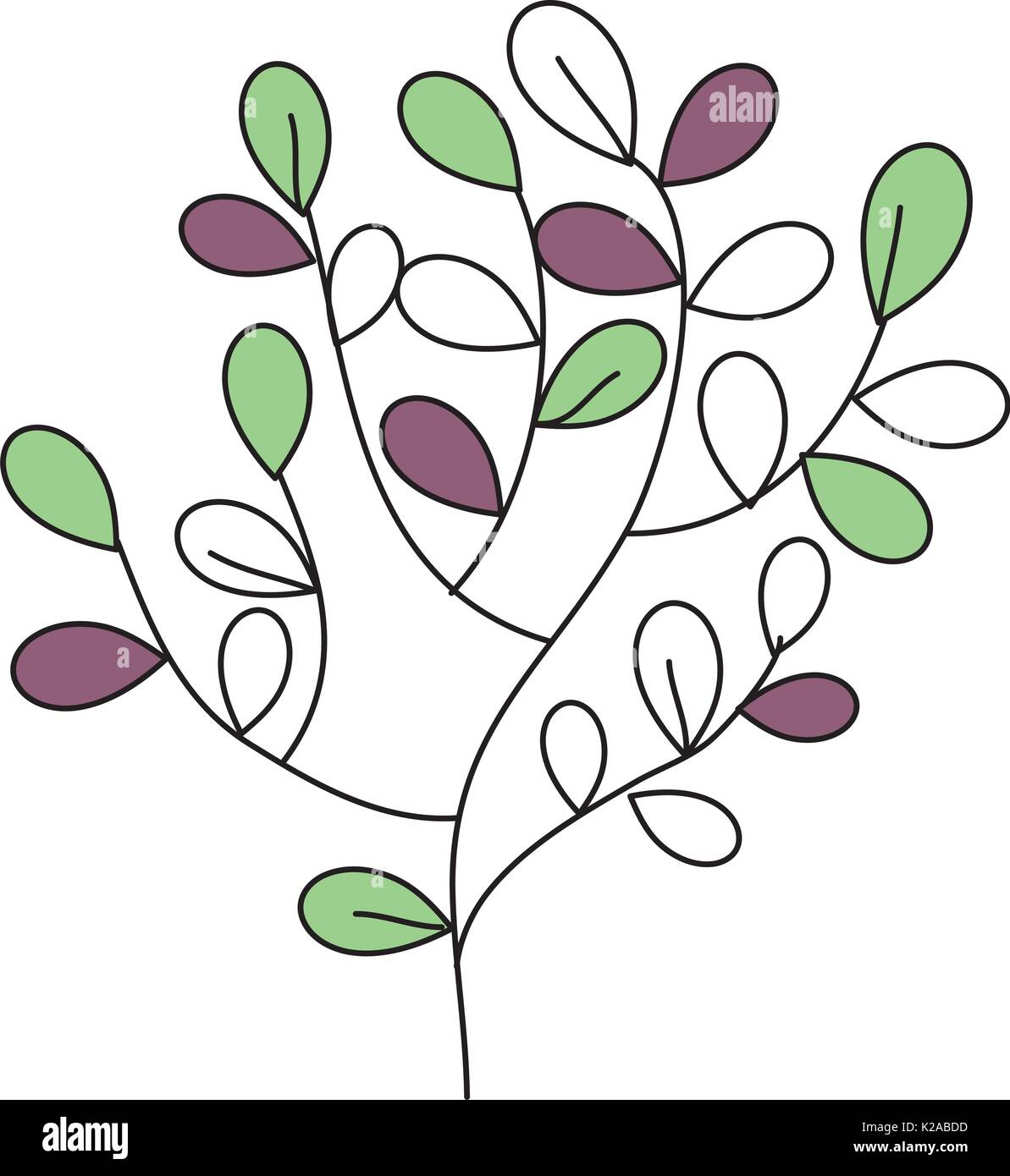 leafs plant decorative icon Stock Vector Image & Art - Alamy