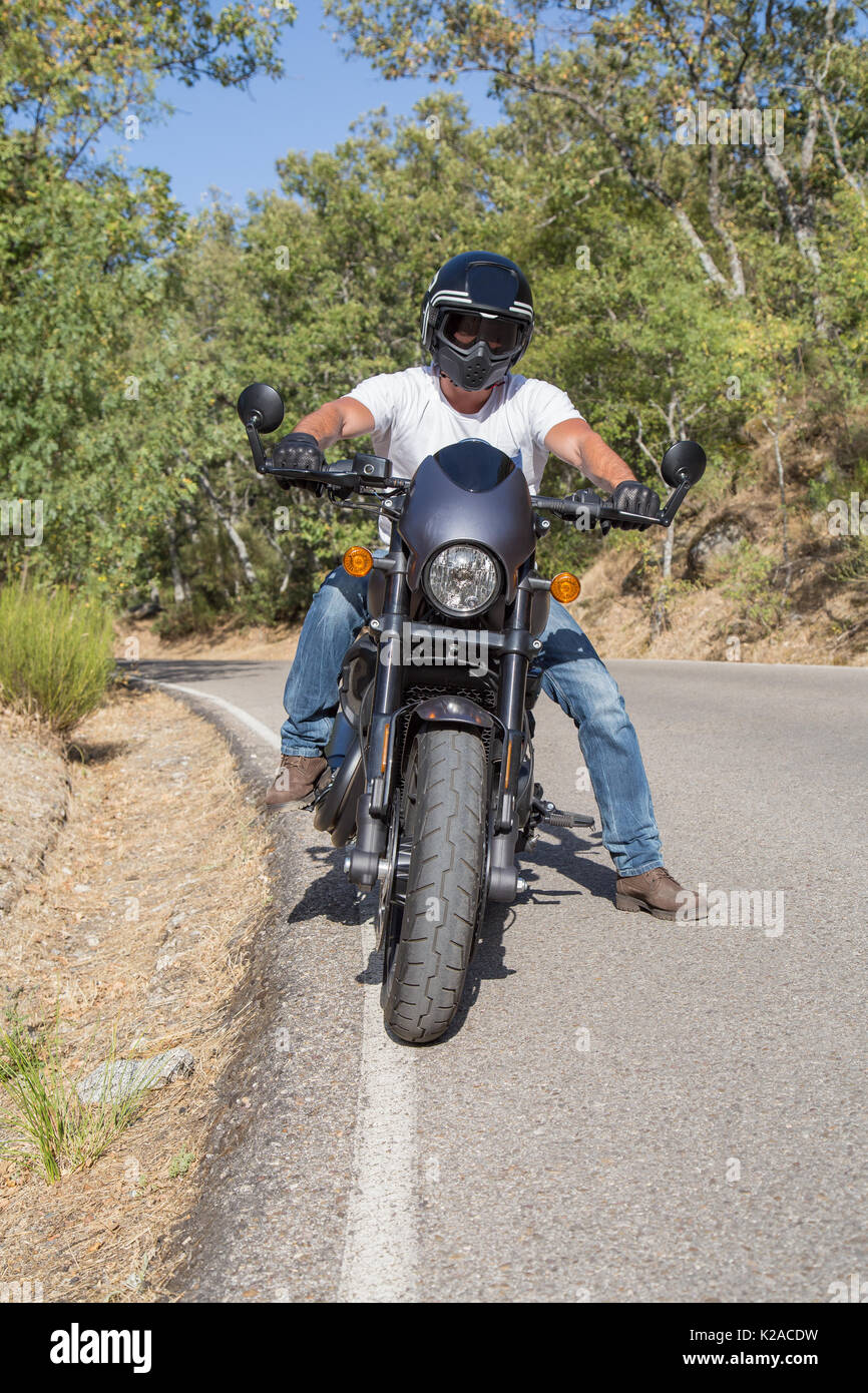 Harley Motorcycle Rider Front View