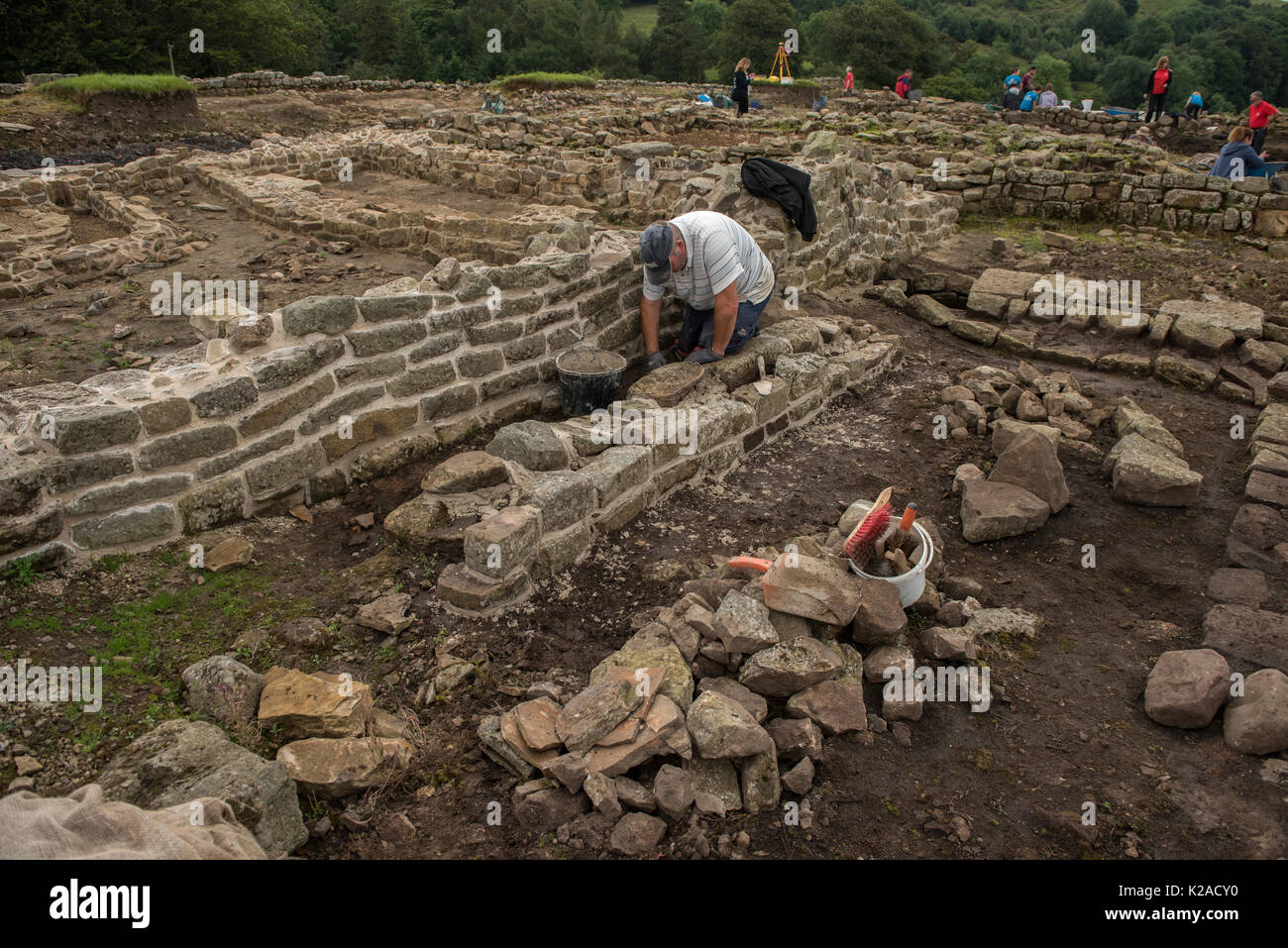 Vindolanda on Hadrian's Wall, Northumberland, England. August 2017 ...