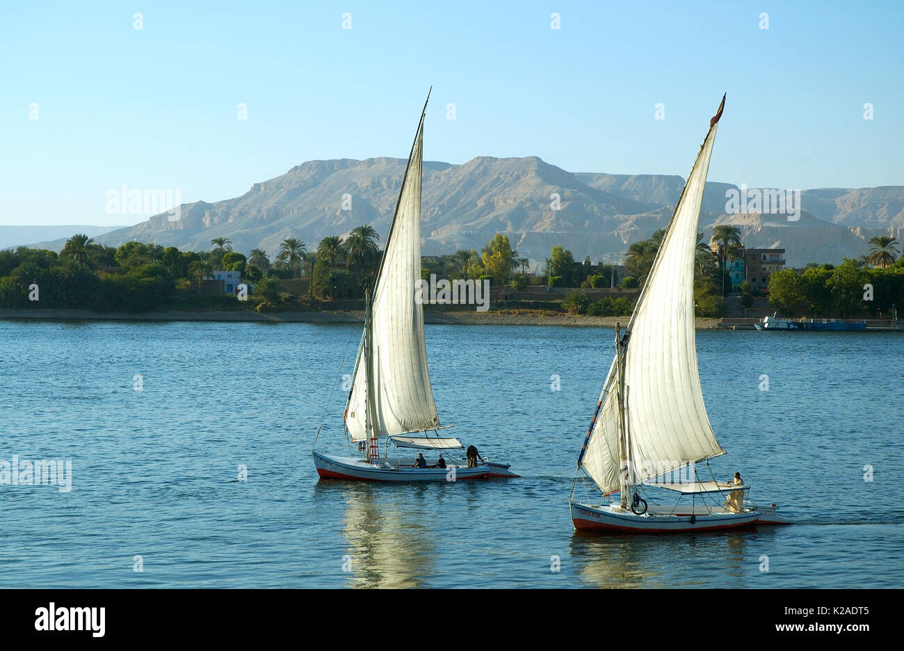 Feluccas in the Nile river. Luxor, Egypt Stock Photo - Alamy