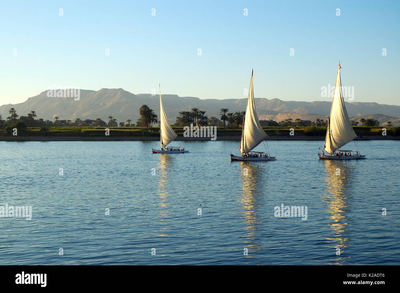 Feluccas in the Nile river. Luxor, Egypt Stock Photo - Alamy