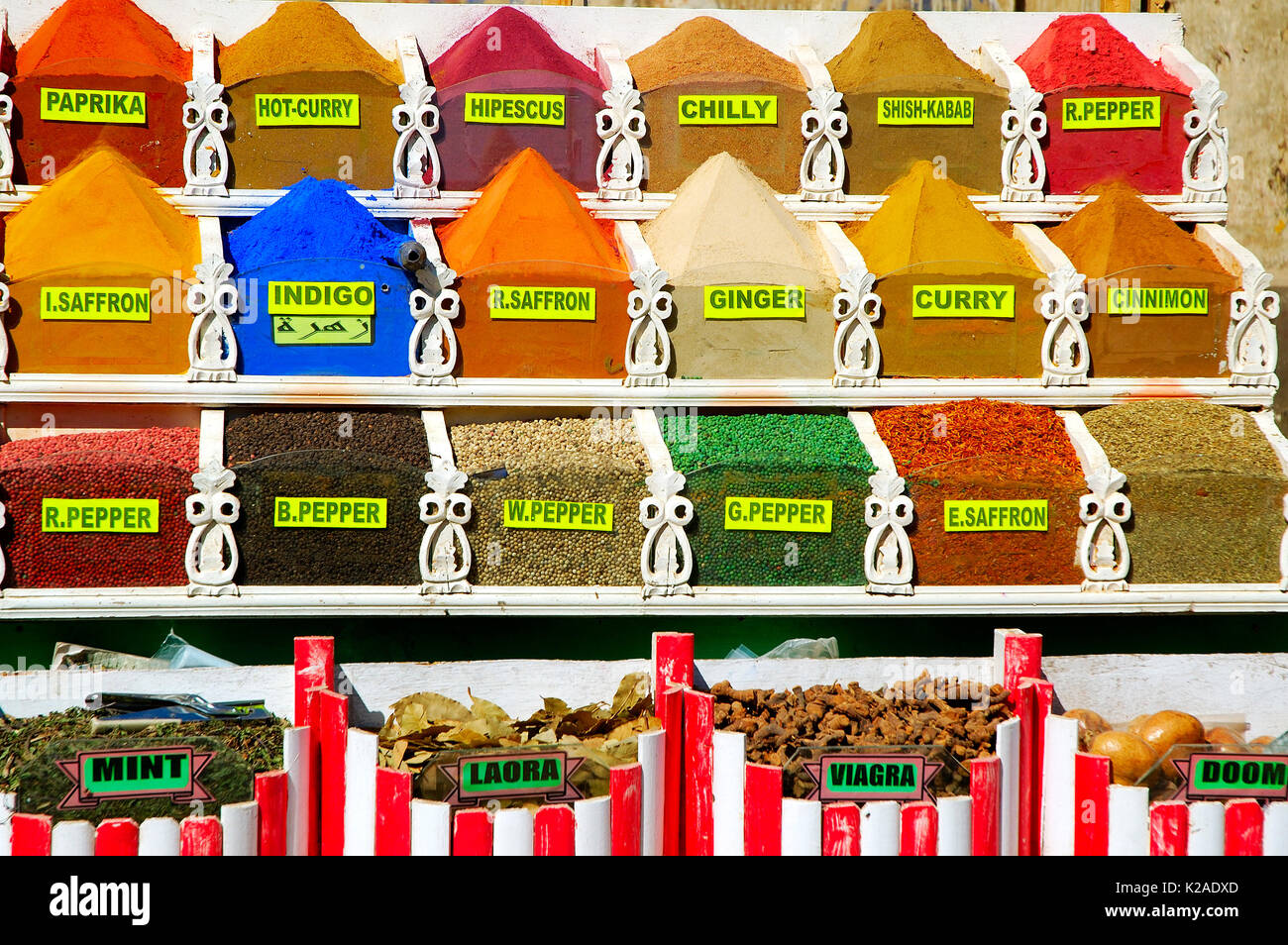 Spices stall in Aswan. Egypt Stock Photo - Alamy