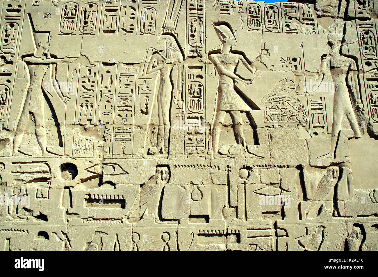 Wall reliefs from the Temple of Karnak, Luxor. Egypt Stock Photo - Alamy