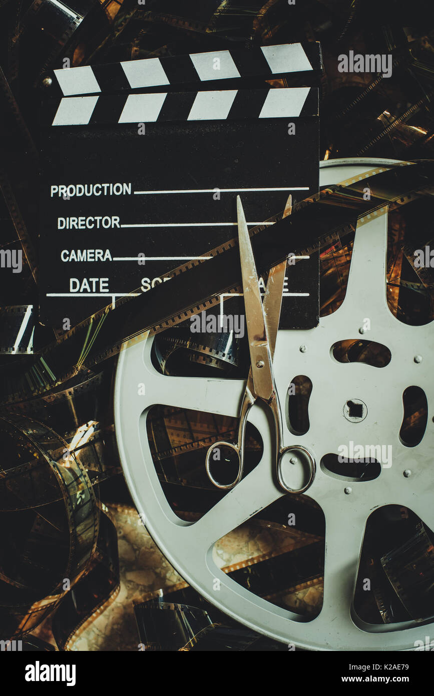 Vintage movie background in cinematic color effect, unrolled 35mm ...