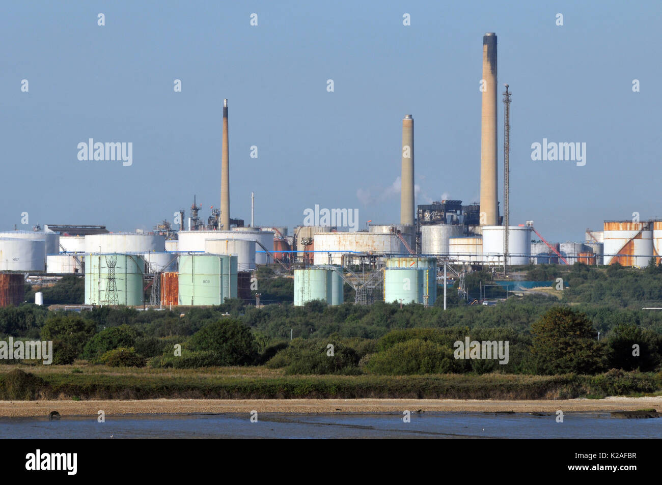 The Esso oil refinery at fawley new forest Hampshire crude oil ...