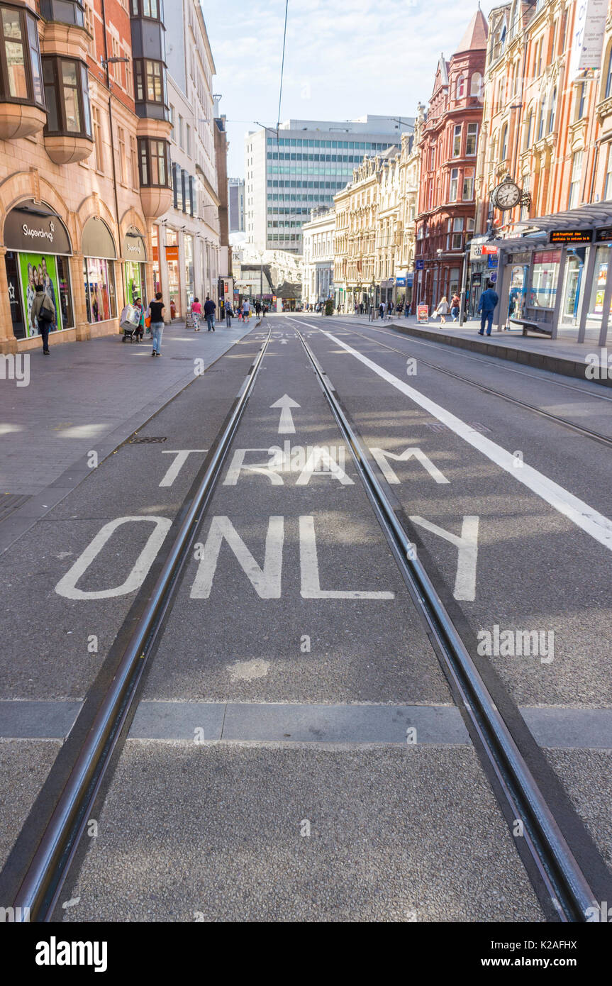 Birmingham City Centre Tramlines Stock Photo - Alamy