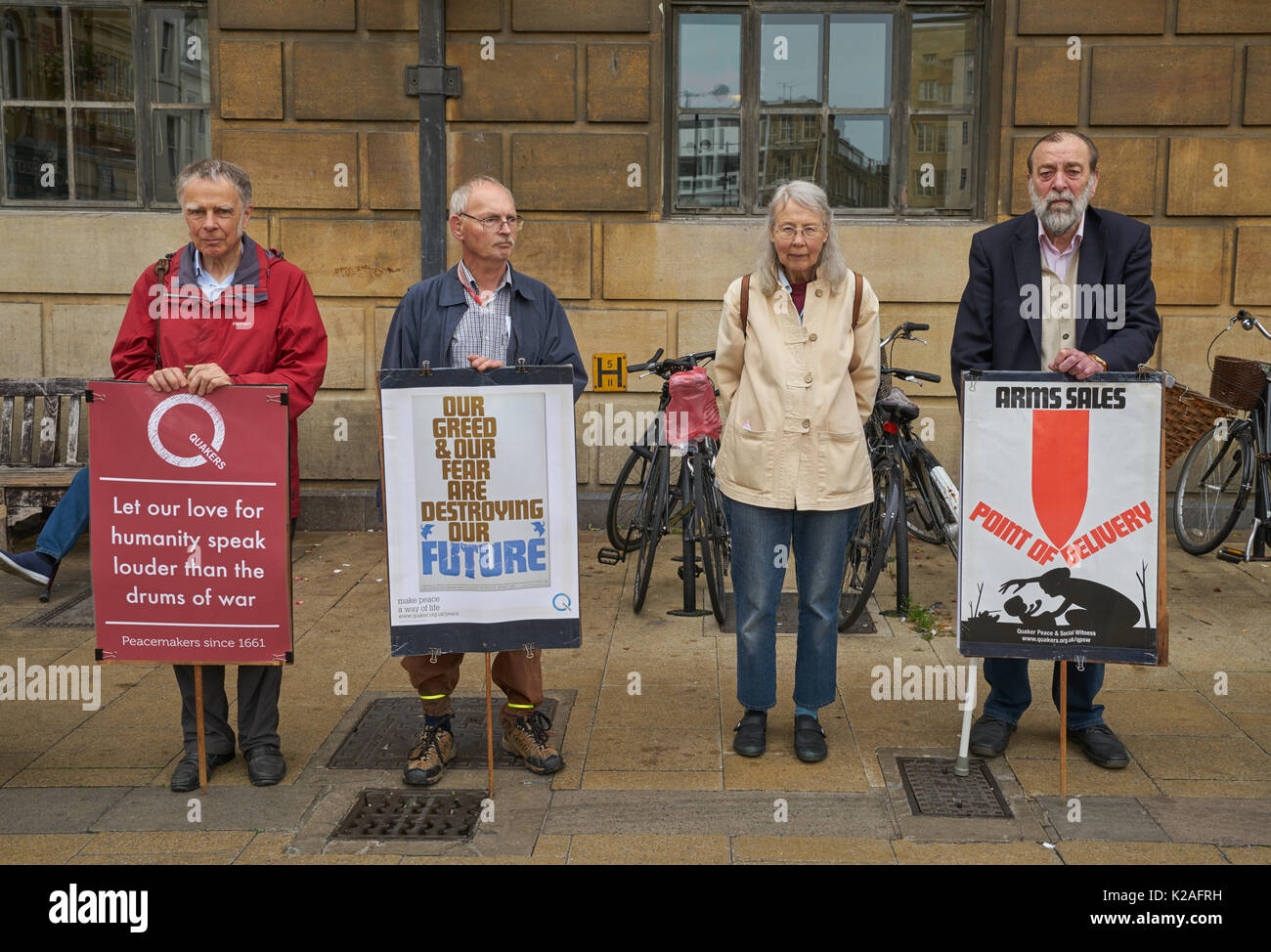 quaker peace protest cambridge Stock Photo - Alamy