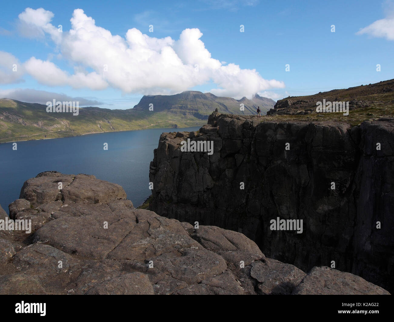Walker on Djupavíkurhjalli, Strandir, Iceland Stock Photo - Alamy
