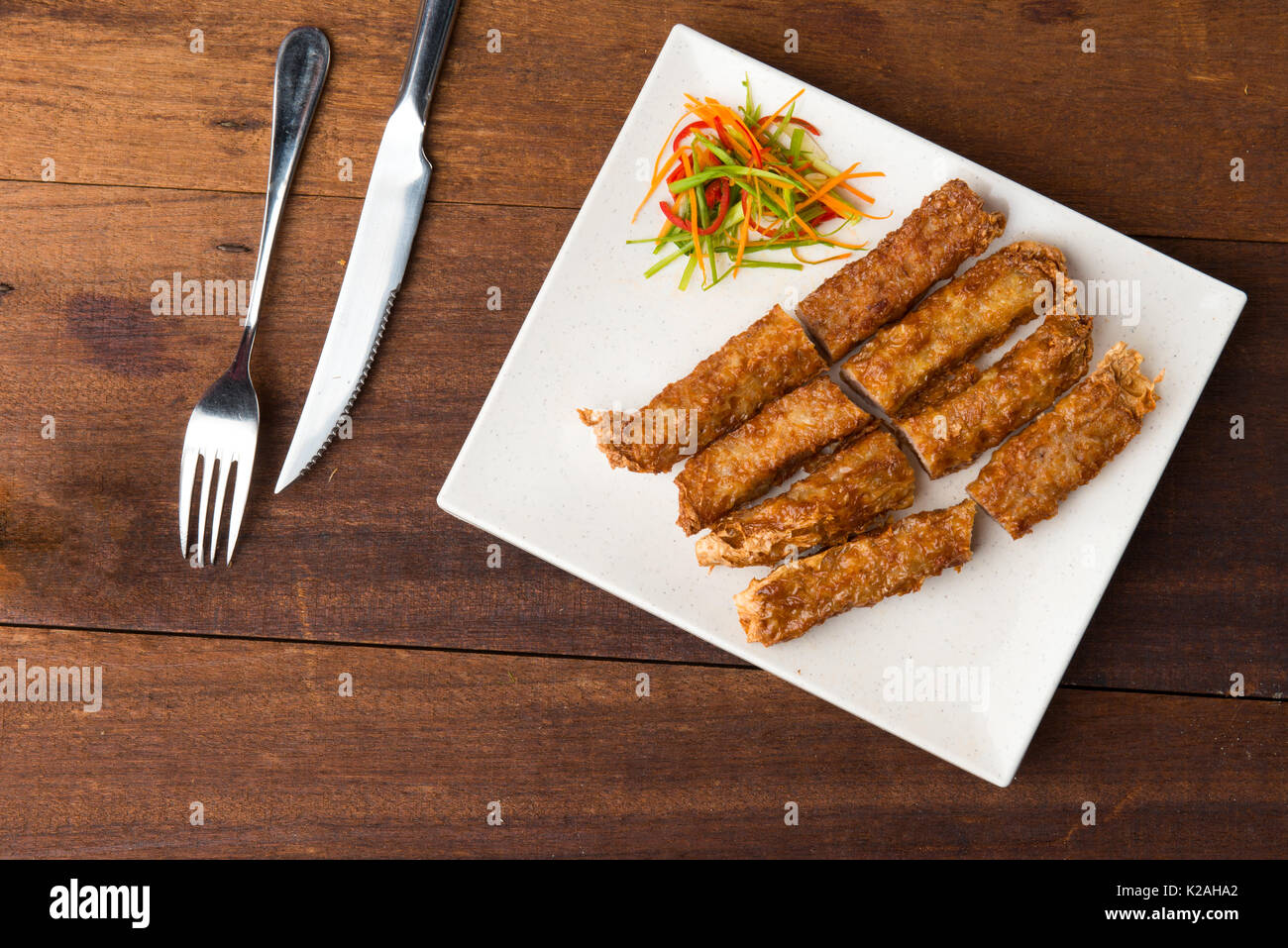 penang loh bak , spicy pork rolls Stock Photo - Alamy