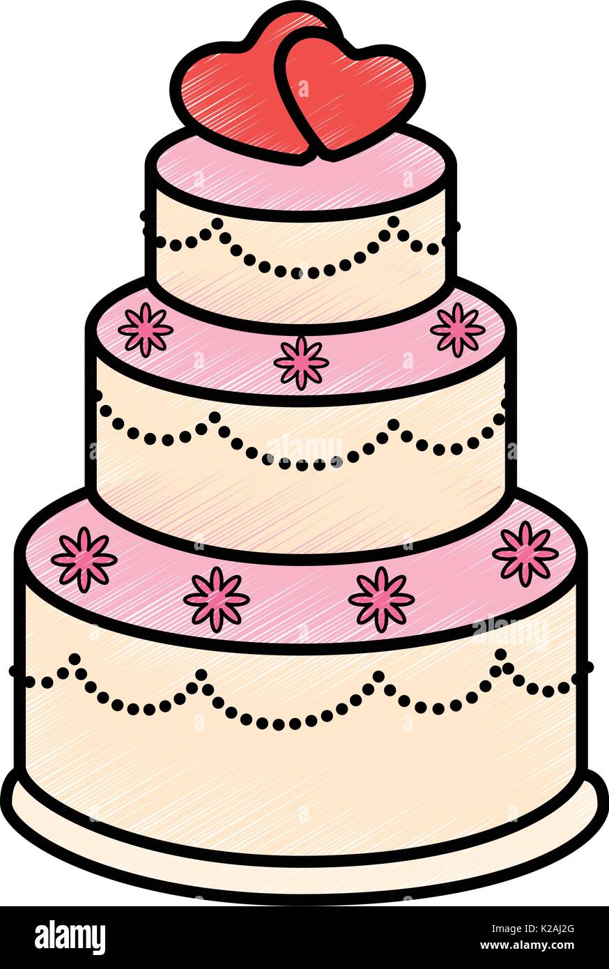 Cute wedding cake Stock Vector Image & Art - Alamy