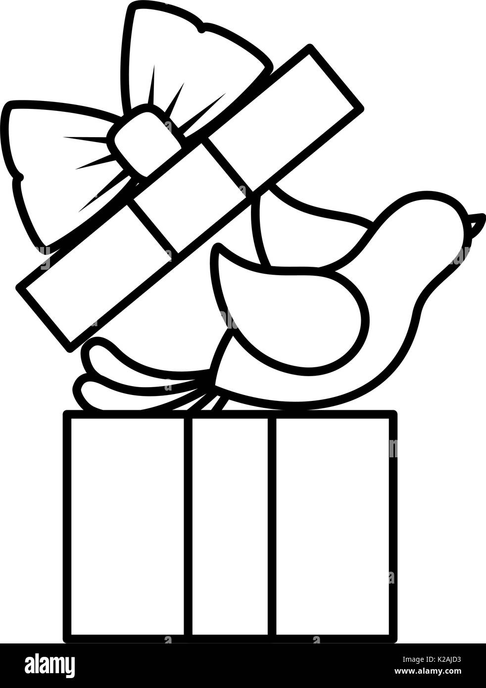 Bird gift box present Stock Vector Images - Alamy