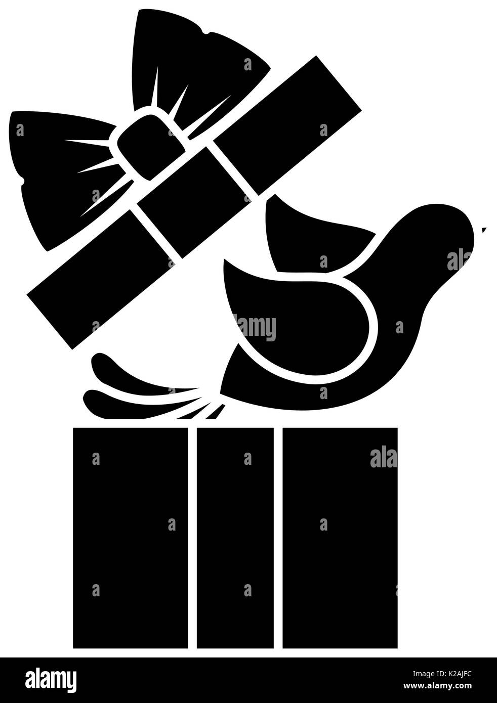 Bird gift box present Stock Vector Images - Alamy