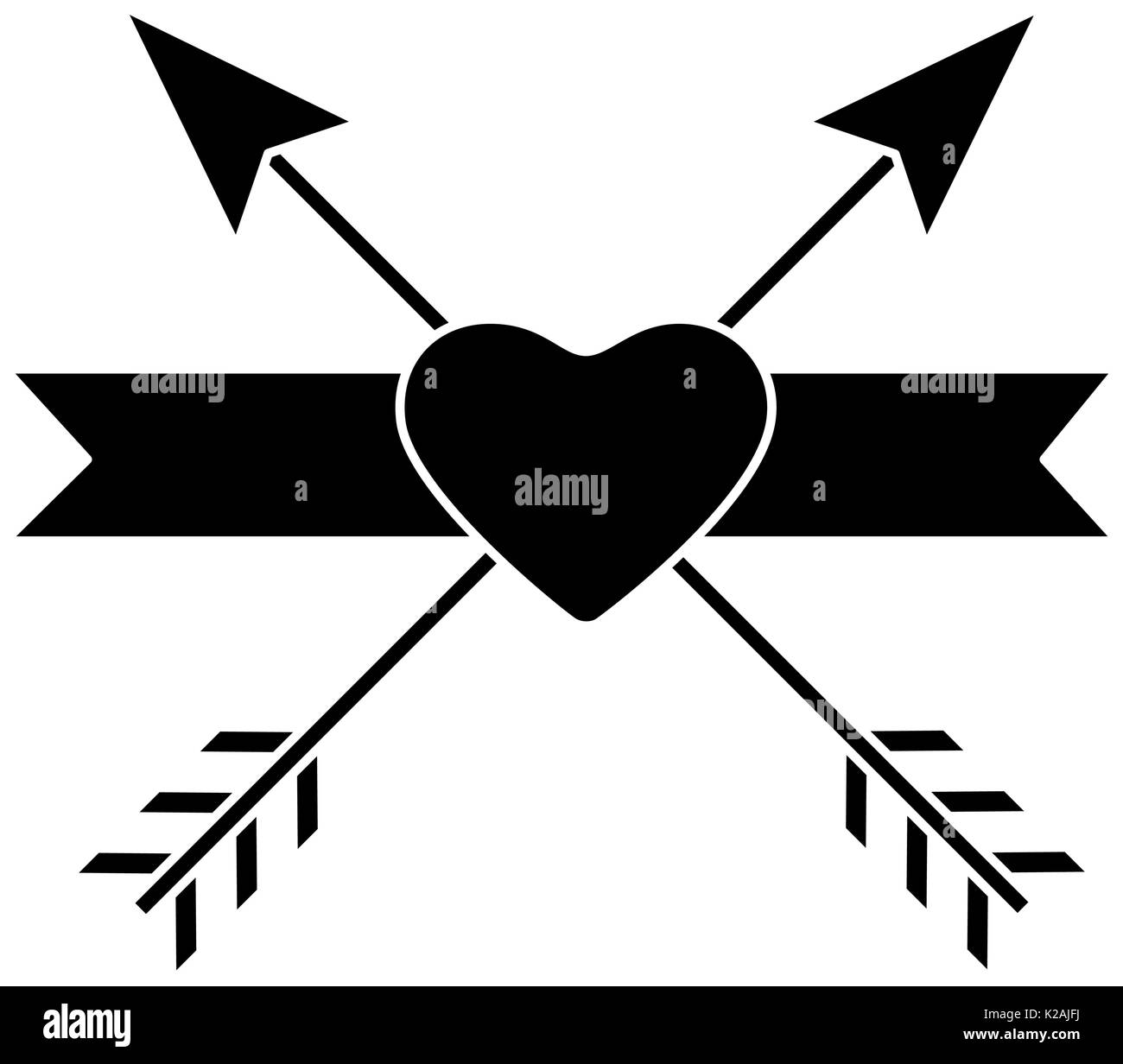 emblem with heart and arrows icon Stock Vector Image & Art - Alamy