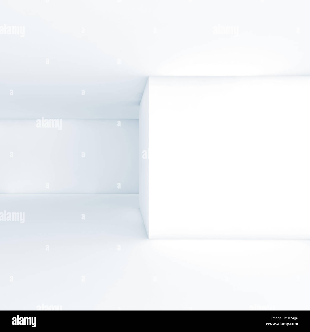 Abstract empty interior with cube column, contemporary design. Square ...