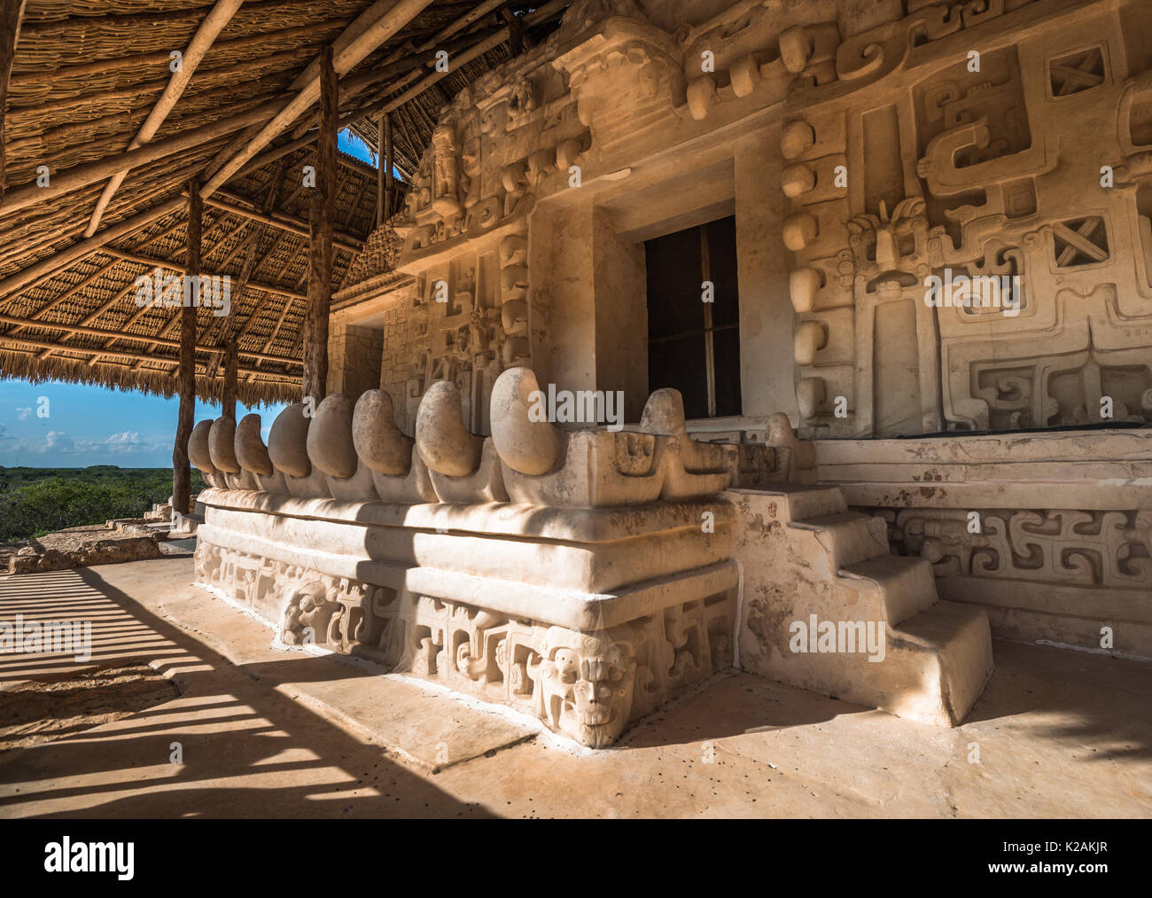 Acropolis, the largest structure at Ek' Balam ruins, Yucatan, Mexico ...