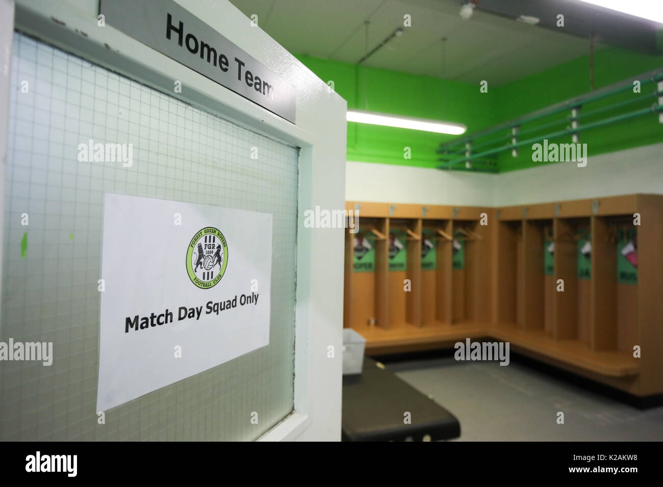 A general view of the dressing room at The New Lawn, home of Forest ...