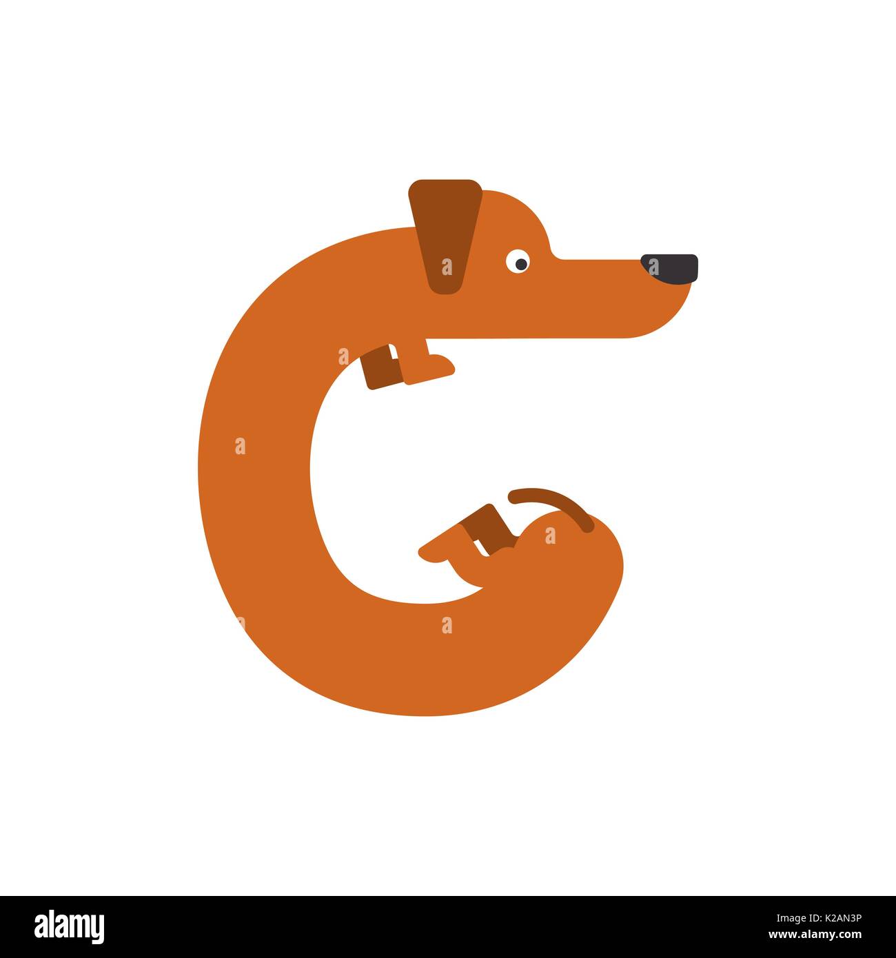 Letter C is dog. pet font. Dachshund alphabet. Lettering home animal ...