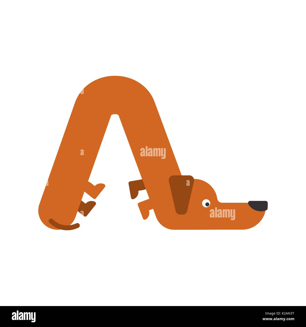 Letter A is dog. pet font. Dachshund alphabet. Lettering home animal ...