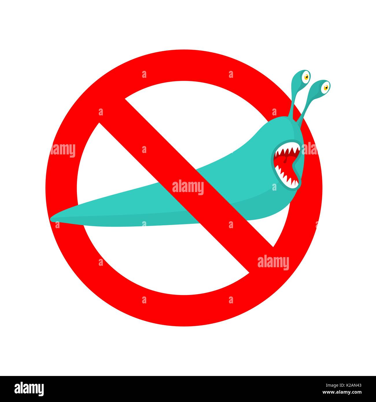 Stop slug. Prohibited Insect pest. Red prohibitory sign ban Stock ...