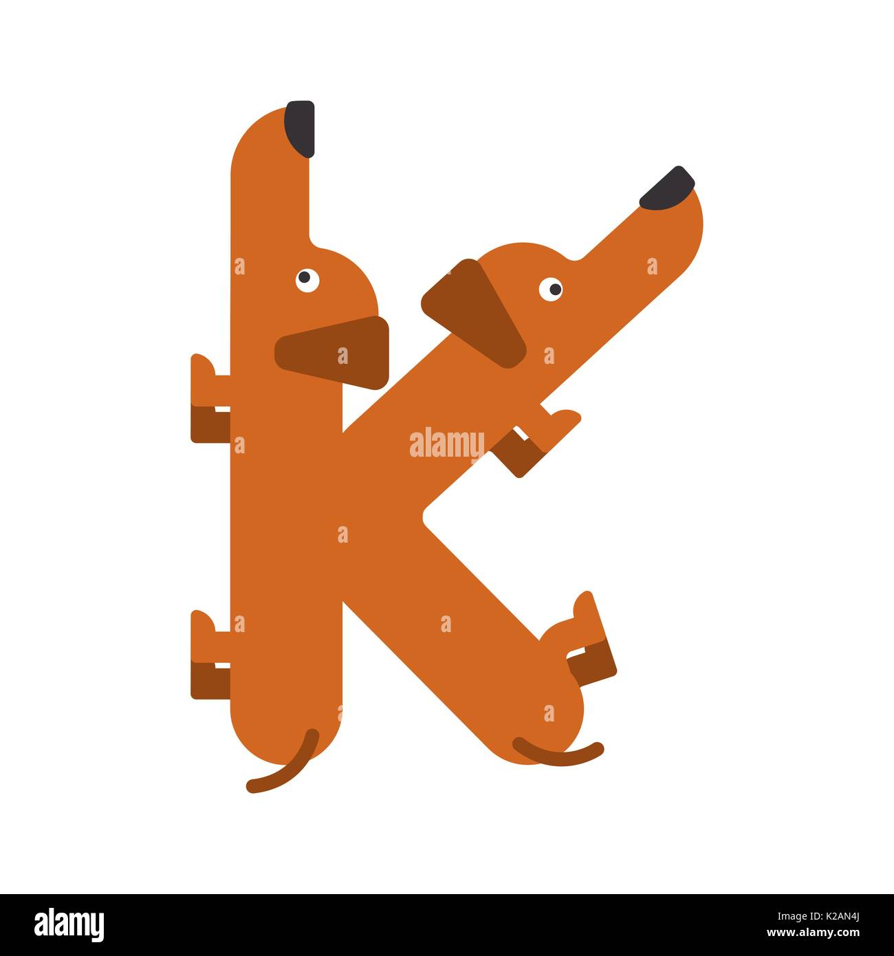Letter K is dog. pet font. Dachshund alphabet. Lettering home animal ...