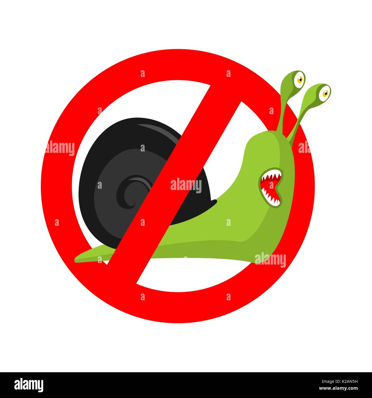 Stop snail. Prohibited Insect pest. Red prohibitory sign Stock Vector ...
