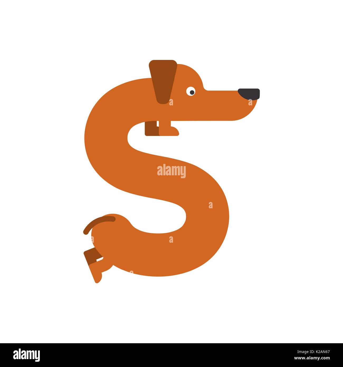 Letter S is dog. pet font. Dachshund alphabet. Lettering home animal ...