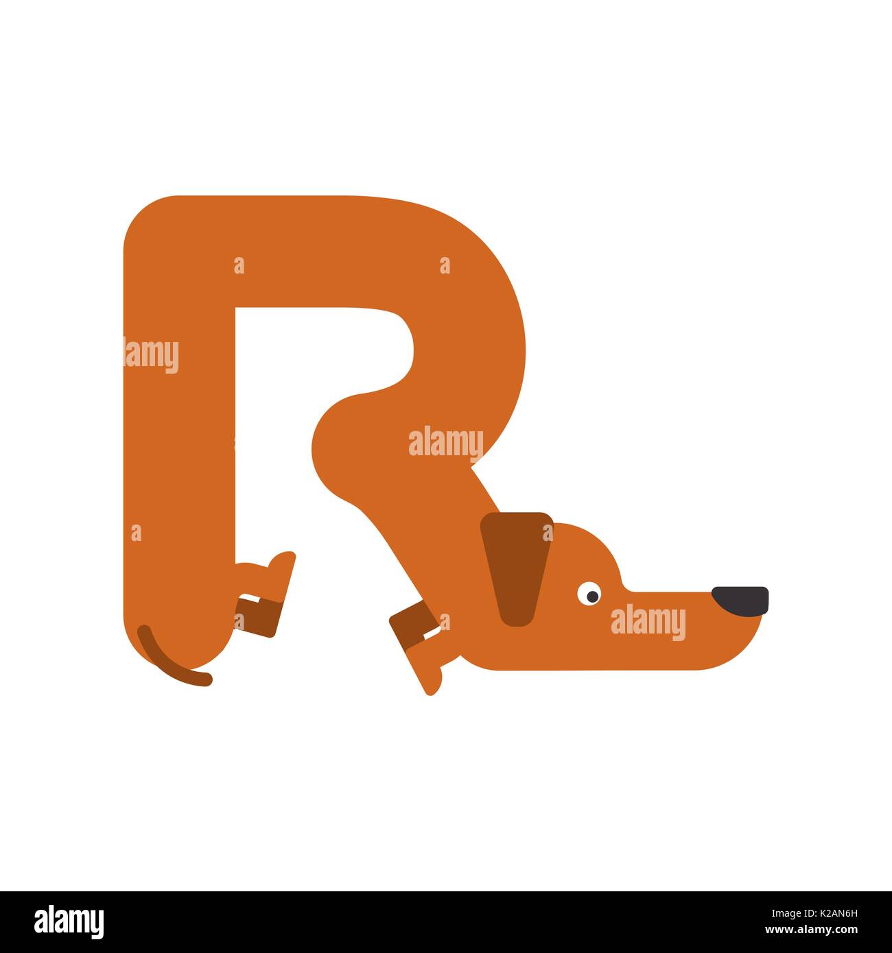 Letter R is dog. pet font. Dachshund alphabet. Lettering home animal ...