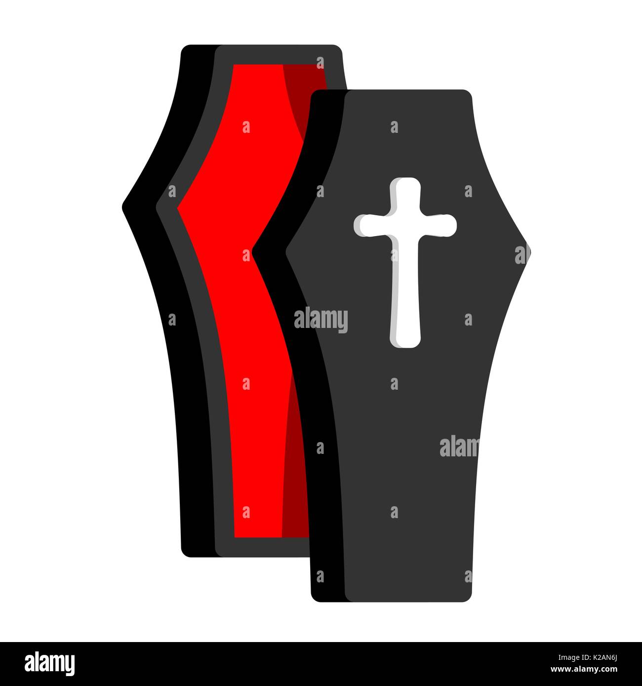 Open Coffin isolated. casket on white background. Religion object Stock ...