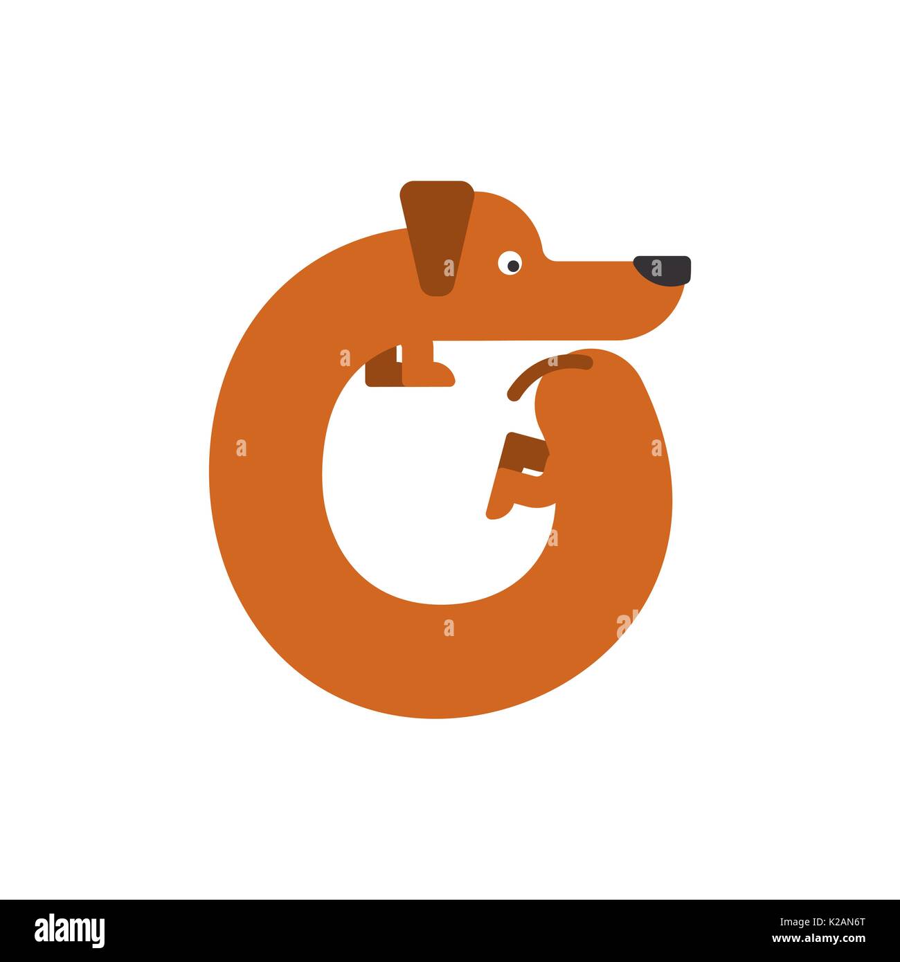 Letter O is dog. pet font. Dachshund alphabet. Lettering home animal ...